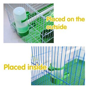 QX-Pet Supplies 2Pcs Automatic Bird Feeder Bird Waterer & Feeder Parakeet Hanging Food Dispenser Bird Cage Accessories for Parrots Budgie, Cockatiel, Lovebirds (60 ml / 2.03 oz)