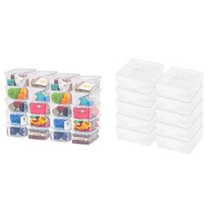 iris usa cnl-5 storage box, 5 quart, clear, 20 pack & usa small modular supply case, 10 pack, clear 585170