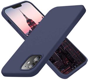 cordking designed for iphone 12 case, designed for iphone 12 pro case, silicone shockproof phone case with [soft anti-scratch microfiber lining] 6.1 inch, navy blue