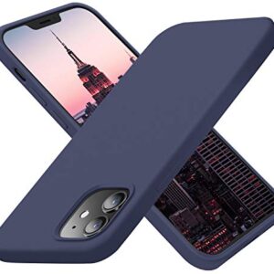 Cordking Designed for iPhone 12 Case, Designed for iPhone 12 Pro Case, Silicone Shockproof Phone Case with [Soft Anti-Scratch Microfiber Lining] 6.1 inch, Navy Blue