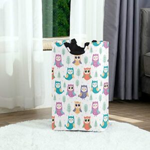 Qilmy 22.7’’ Tree Cute Owl Waterproof Foldable Laundry Hamper, Dirty Clothes Laundry Basket, Storage Organizer for Toy Collection