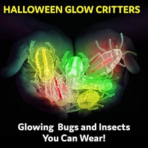 Glow Critters Fake Bugs Glow in the Dark Party Favors (50 Count) - Glow Sticks Party Favors - Glow in the Dark Party Supplies