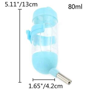 3 in 1 Hamster Hanging Water Bottle Small Animal Auto Dispenser with Stand Base for Hamster Rat Gerbil Mouse Chinchillas Squirrel Guinea Pig Ferret Rabbit Cage Toy (Blue)