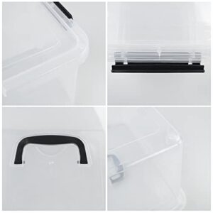 Zerdyne 17.5 L Clear Plastic Storage Box, 4-Pack Latch Storage Bin