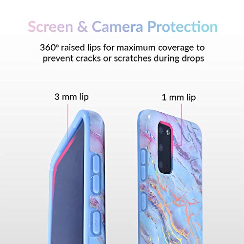 Velvet Caviar Compatible with Samsung Galaxy S20+ Plus Case Marble - Cute Protective Phone Cases for Women, Girls (Holographic Pink Blue)