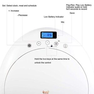 QPETS 6 Meals Automatic Cat Dog Feeder Auto Pet Feeder with Programmable Timer ,Auto Dry and Wet Food Dispenser for Kitten and Little Dog Voice Recording and Playing