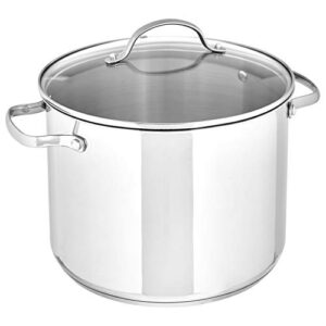 amazon basics stainless steel stock pot with lid, 8-quart, silver