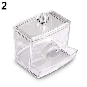 wpop59ne clear plastic organizer cotton pad cotton swab holder organizer cosmetic makeup case box for bedroom,bathroom #2