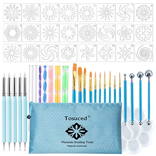 53PCS Mandala Dotting Tools Set for Painting Rocks,Mandella Art and Drafting Art Supplies