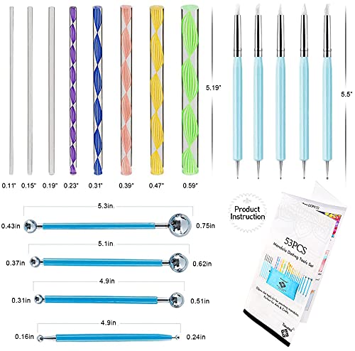 53PCS Mandala Dotting Tools Set for Painting Rocks,Mandella Art and Drafting Art Supplies