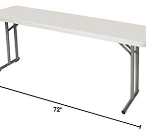 OEF Furnishings 6 Foot Heavy Duty Seminar Folding Table, 18" x 72", Light Grey