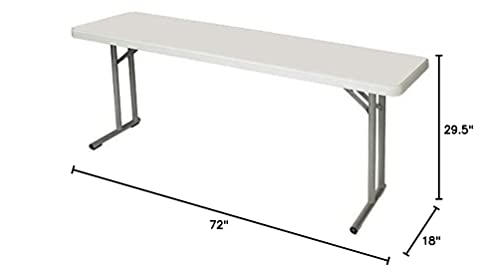 OEF Furnishings 6 Foot Heavy Duty Seminar Folding Table, 18" x 72", Light Grey