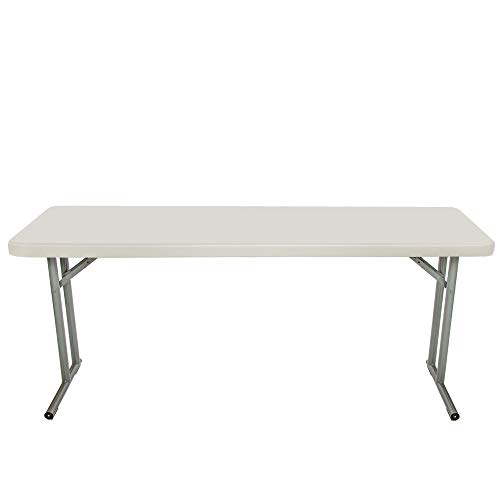 OEF Furnishings 6 Foot Heavy Duty Seminar Folding Table, 18" x 72", Light Grey