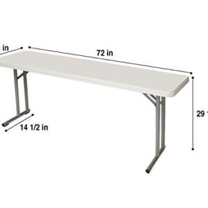 OEF Furnishings 6 Foot Heavy Duty Seminar Folding Table, 18" x 72", Light Grey