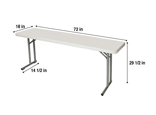 OEF Furnishings 6 Foot Heavy Duty Seminar Folding Table, 18" x 72", Light Grey