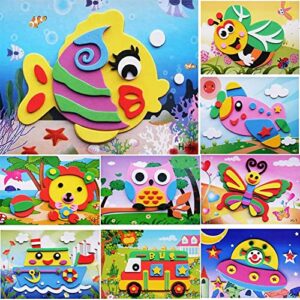 ahua 3d eva foam stickers for toddlers 20pcs diy cartoon animal painting stickers preschool art class drawing sticker puzzle art craft kit for kids boys girls age 3,4,5