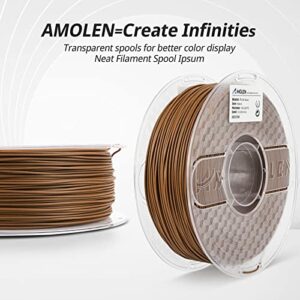 AMOLEN Dark Wood Walnut PLA Filament 1.75mm,Walnut 3D Printer Filament with 30% Real Wood Fiber,Wood Filament,1KG