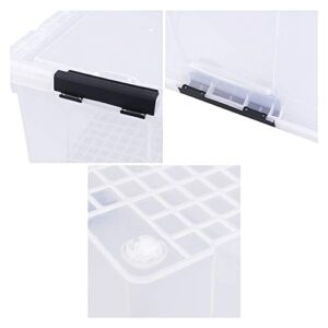 Tstorage 40 Quart Clear Plastic Storage Box with Lid and Wheels, Large Storage Bin, 4 Packs