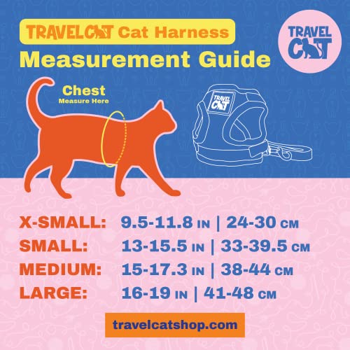 Travel Cat Harness and Leash Set - Adjustable Comfort Fit Mesh Vest Harnesses with Reflective Strap - Snug Fit Harness for Cats, Kitten for Outdoor Walking, Orange, Small (Chest 13-15.5 inch)