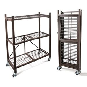 olympia tools 3 shelf foldable wire rack, metal organizer