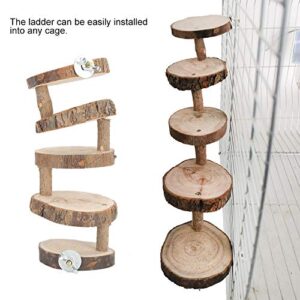 5 Layers Wooden Hamster Ladder Parrot Toy Climbing Stairs Pet Toys Perches Cage