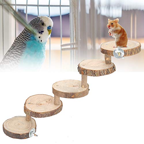 5 Layers Wooden Hamster Ladder Parrot Toy Climbing Stairs Pet Toys Perches Cage