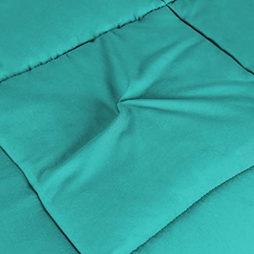 SUPERIOR Down Alternative All Season Comforter, Medium Fill Weight, Perfect for Winter and Summer, Bedding for Bed, Breathable and Comfortable Bedding Duvet Inserts & Bed Sets, Full/Queen, Turquoise