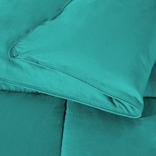 SUPERIOR Down Alternative All Season Comforter, Medium Fill Weight, Perfect for Winter and Summer, Bedding for Bed, Breathable and Comfortable Bedding Duvet Inserts & Bed Sets, Full/Queen, Turquoise