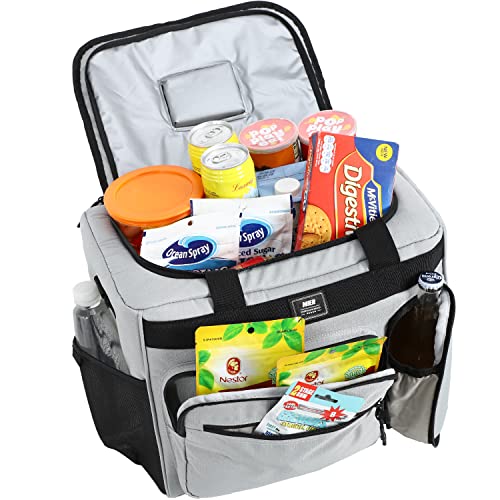 MIER 30L Extra Large Soft Cooler Bag with Bottle Opener for Camping Beach BBQ Grocery Golf Leakproof Picnic Lunch Bag, Collapsible, Top Flip Lid, 45Can (Grey)