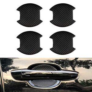 lecart 4pcs premium car door cup scratch protector tpu carbon fiber like 3d stickers universal auto door cup scratch protection cover guard film for benz audi jeep bmw lexus ford buick suv truck black