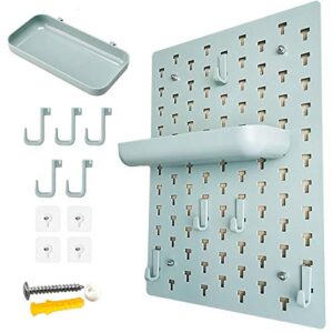 ancbace wall shelf floating shelves wall mount shelf pegboard hooks organizer storage racks decorative diy for living room kitchen bathroom office entryway plastic convenient (1, blue)