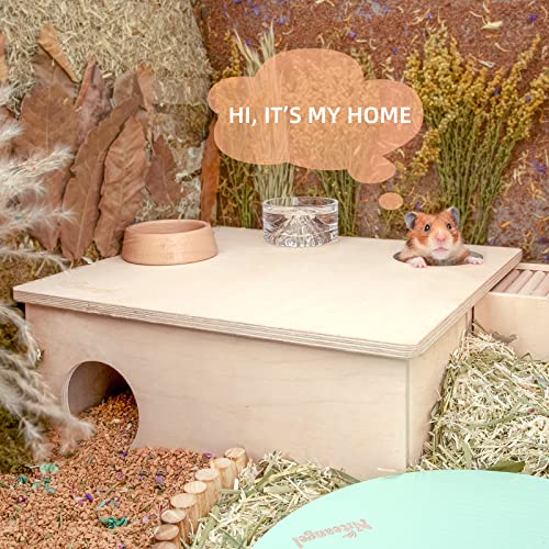 Niteangel Birch Chamber-Maze Hamster Hideout - Small Pets Woodland House Habitats Decor for Hamster Mice Gerbils Mouse