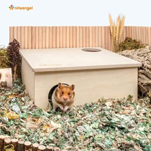 Niteangel Birch Chamber-Maze Hamster Hideout - Small Pets Woodland House Habitats Decor for Hamster Mice Gerbils Mouse