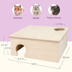 Niteangel Birch Chamber-Maze Hamster Hideout - Small Pets Woodland House Habitats Decor for Hamster Mice Gerbils Mouse