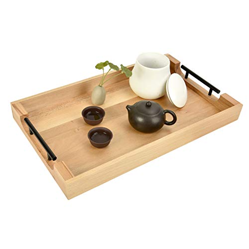 Rustic Ottoman Tray Large - 20"x12" - Coffee Table Trays - Ottoman Tray with Handles - Serving Tray for Ottoman - Farmhouse Serving Tray -Wooden Tray