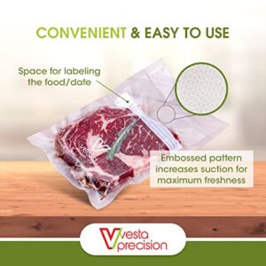 Vesta Precision Vacuum Seal Bags | Clear and Embossed | 11x16 inch | Gallon | 100 Vacuum Bags per Pack | Great for Food Storage and Sous Vide