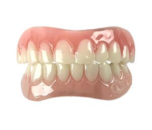 instant smile comfort fit flex teeth - upper and lower matching set, natural shade! fix your smile at home within minutes!