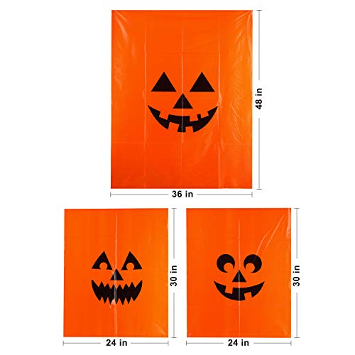 JOYIN 6 Pcs Halloween Jack O’ Lantern Pumpkin Lawn Bags Halloween Plastic Trash Bags Halloween Yard Fall Leaf Pumpkin Bags for Halloween Decorations, Halloween Party Supplies, Halloween Party Favor