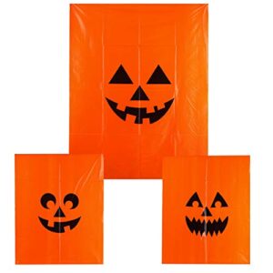 JOYIN 6 Pcs Halloween Jack O’ Lantern Pumpkin Lawn Bags Halloween Plastic Trash Bags Halloween Yard Fall Leaf Pumpkin Bags for Halloween Decorations, Halloween Party Supplies, Halloween Party Favor