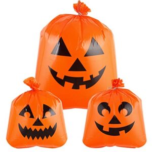 JOYIN 6 Pcs Halloween Jack O’ Lantern Pumpkin Lawn Bags Halloween Plastic Trash Bags Halloween Yard Fall Leaf Pumpkin Bags for Halloween Decorations, Halloween Party Supplies, Halloween Party Favor