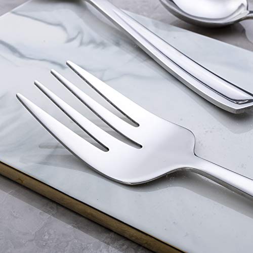 GoGeiLi Stainless Steel Large Serving Fork Set, 9.5-inch Big Serving Fork for Party, Banquet, Buffet, Dishwasher Safe, Set of 3