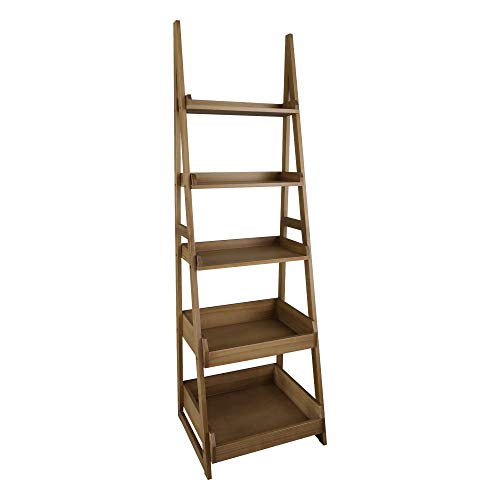 Cascade 5-Shelf Ladder Bookcase - Alpine Gray (318-827)