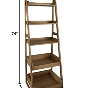 Cascade 5-Shelf Ladder Bookcase - Alpine Gray (318-827)