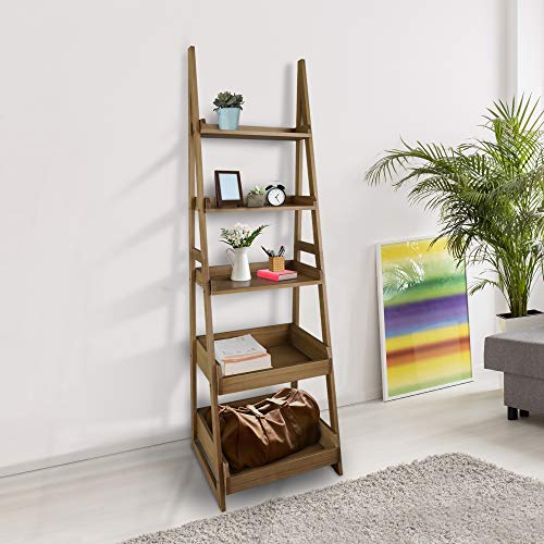 Cascade 5-Shelf Ladder Bookcase - Alpine Gray (318-827)