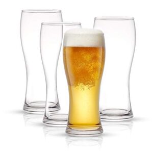 joyjolt callen 15.5oz beer glasses set of 4 beer pint glass. craft beer glass, pilsner glasses, ipa beer glass. solid glassware beer cup. classic beer gifts, beer cups, mugs and beer glasses for men