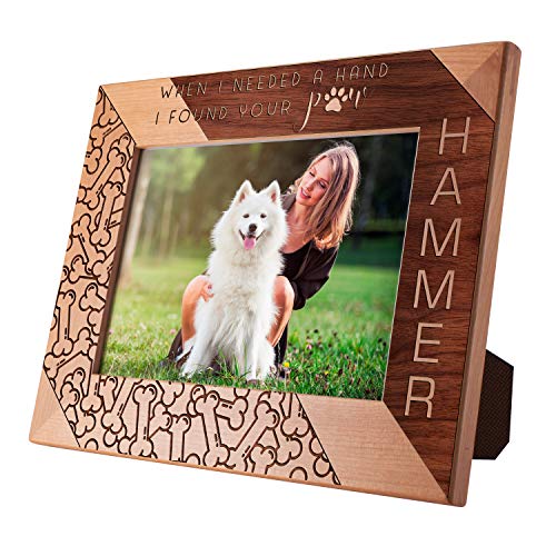 Personalized Pet Memorial 5x7, Customized Pet Picture Frame, Cat and Dog - Wood Photo Frame - Custom Pet Frame - Pet Owner Gifts, Dog Dad