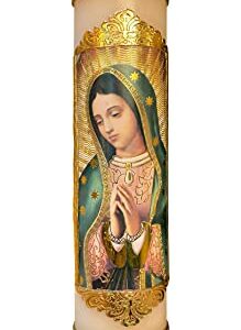 Our Lady of Guadalupe Bust Candle Cirio de la Virgen de Guadalupe Rezo Oración