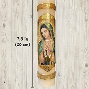 Our Lady of Guadalupe Bust Candle Cirio de la Virgen de Guadalupe Rezo Oración