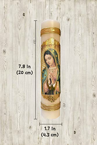 Our Lady of Guadalupe Bust Candle Cirio de la Virgen de Guadalupe Rezo Oración