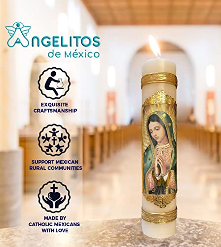 Our Lady of Guadalupe Bust Candle Cirio de la Virgen de Guadalupe Rezo Oración